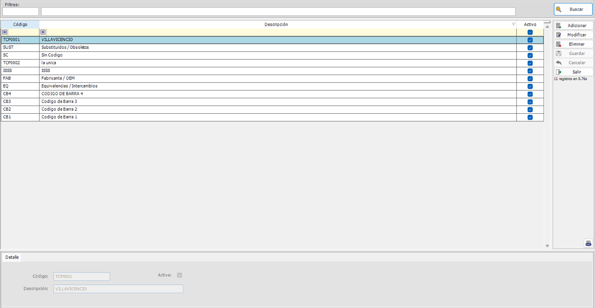 Tipos Códigos de Productos - Brilo ERP Docs